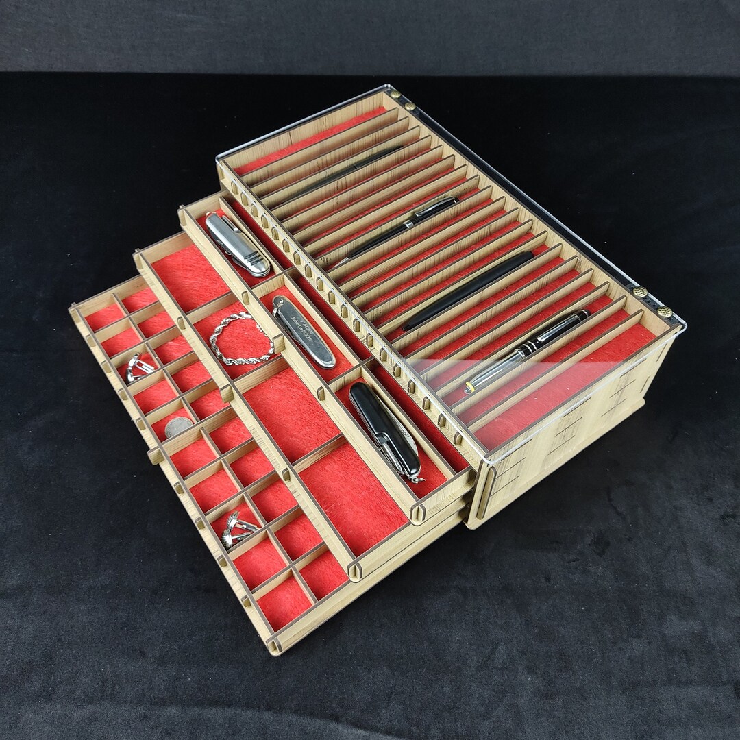 Personalized 4-tier Collection Box, Pocket Knife Collection, Stamp ...