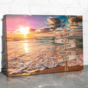 Custom Beach House Sign, Family Sign With Names, Personalized Beach ...