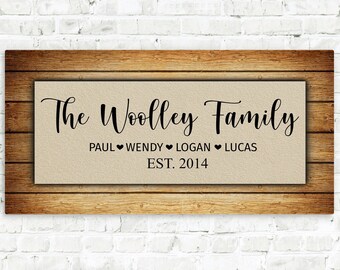 Modern Last Name House Sign - Etsy