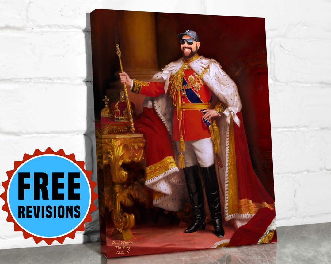 Custom Portrait From Photo Royal King Painting Renaissance Decor Male ...