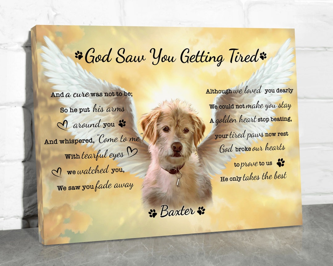 Angel Pet Memorial Portrait Painting & Poem, Deceased Pet Loss Gifts ...