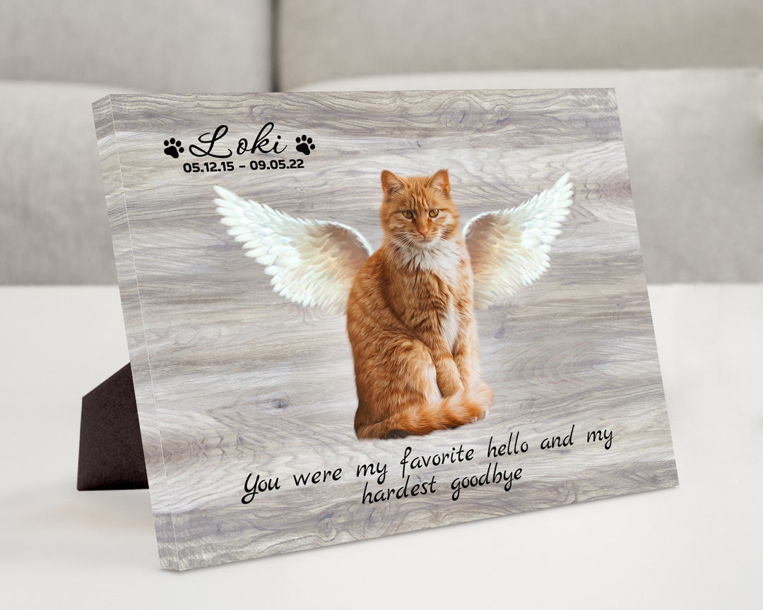 Cat Memorial Gift, Photo to Painting W Memorial Quotes, Loss of Pet ...
