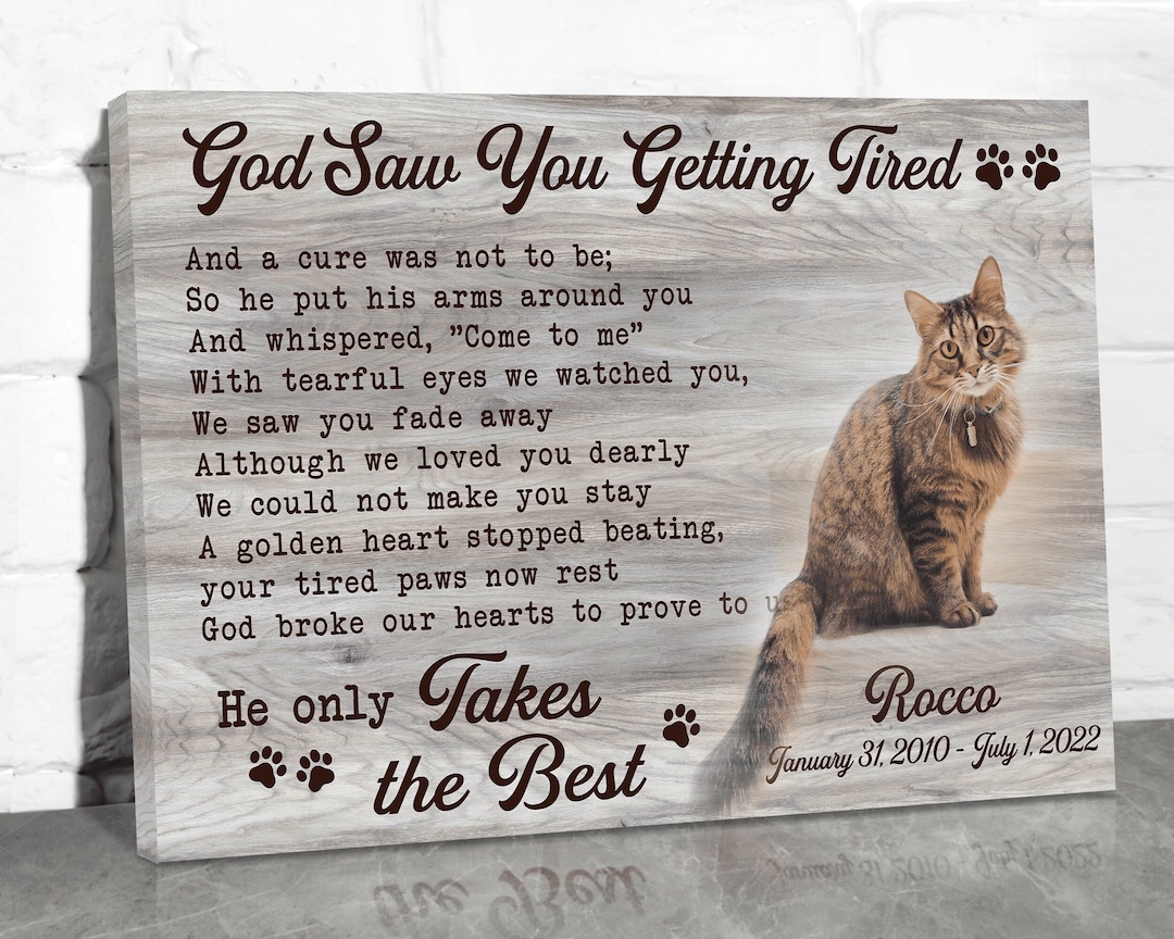 Custom Cat Memorial Gift W/ Photo & Poem, Pet Loss Gifts Cat Loss Gift ...