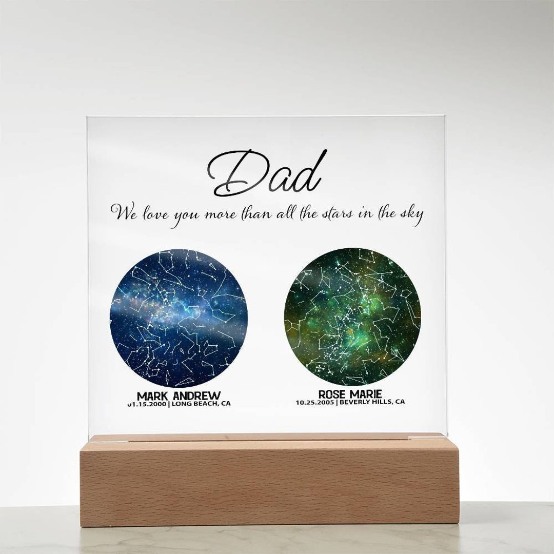 Custom Dad Star Map, Personalized Fathers Day Gifts for Dad Sign, Night ...
