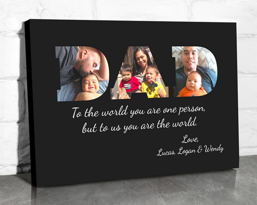 Custom Dad Sign With Photos, Personalized Gift for Dad From Kids, Photo ...