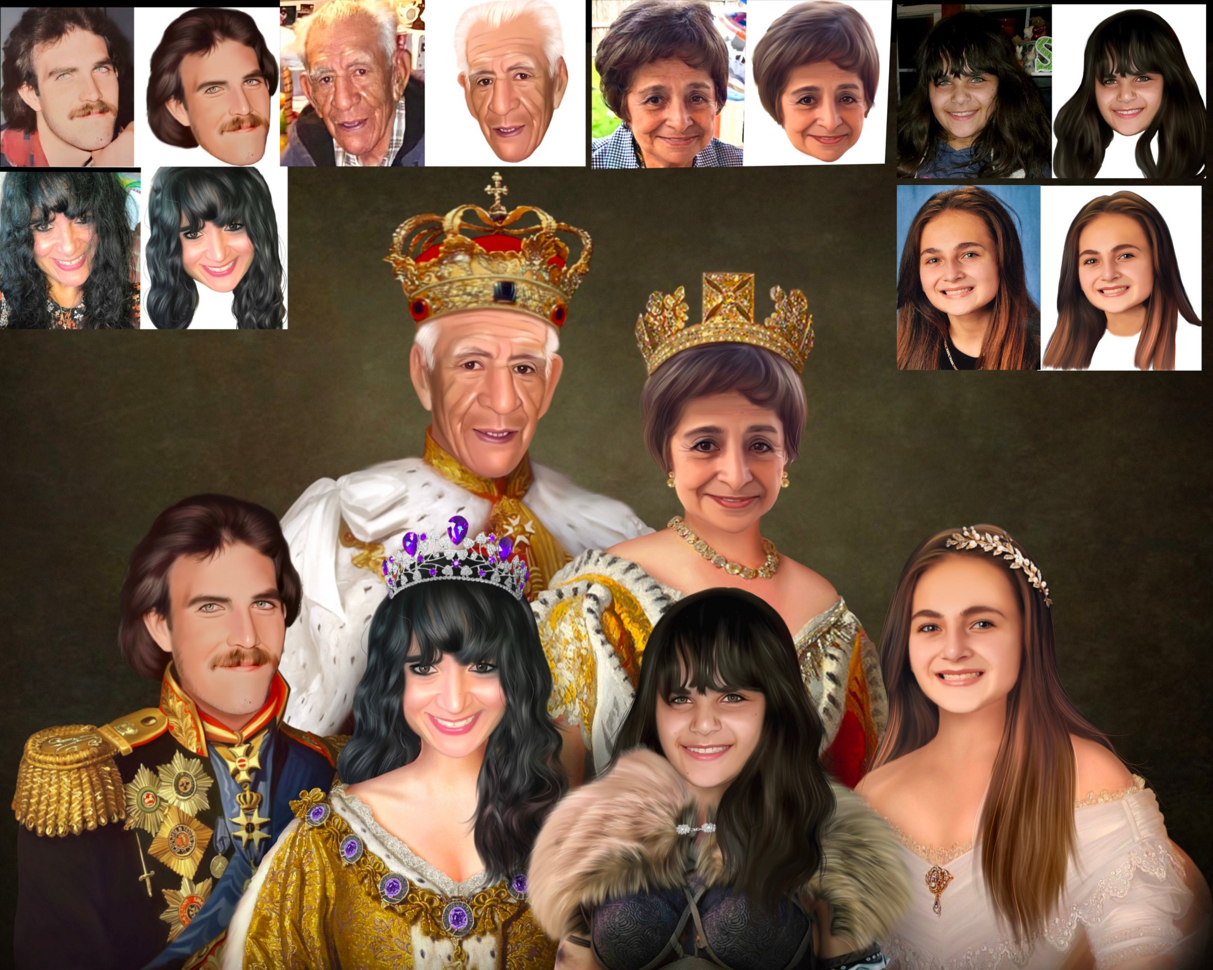 Royal Family Portrait Custom Family Portrait Painting Custom | Etsy