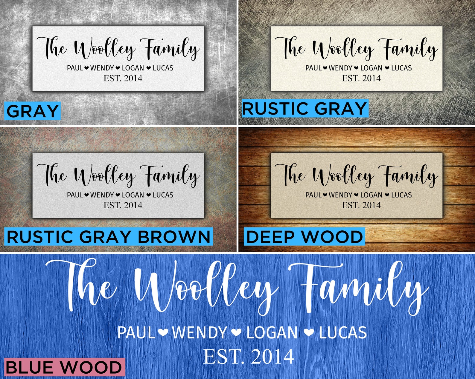Family Name Sign With Kids Names Custom Family Sign - Etsy