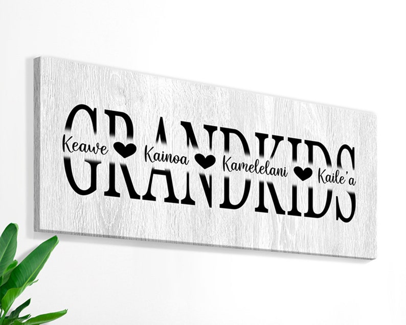Grandkids Names Sign Custom Name Sign Grandchildren Sign | Etsy