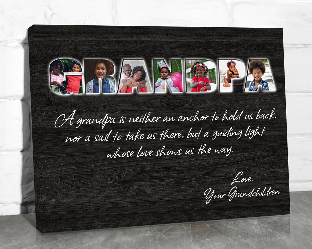Custom Grandpa Sign W/ Photos, New Grandpa Announcement, Unique Father ...
