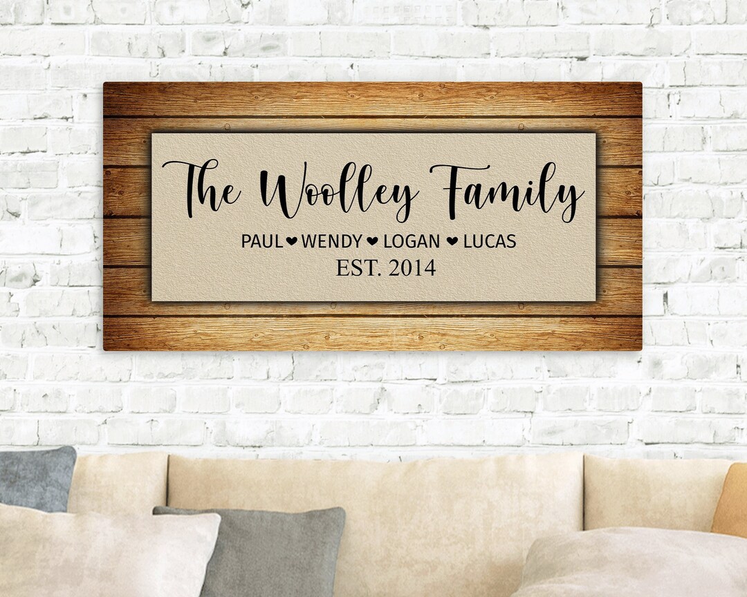 Family Name Sign With Kids Names, Custom Family Sign Personalized ...