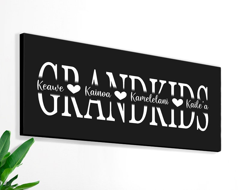 Grandkids Names Sign Custom Name Sign Grandchildren Sign | Etsy