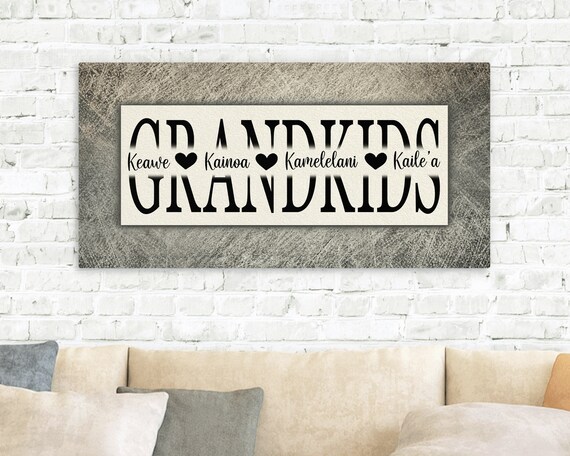 Grandkids Names Sign Custom Name Sign Grandchildren Sign | Etsy