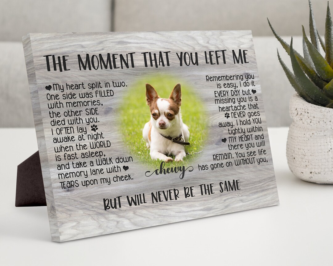 Custom Dog Memorial Gift From Photo, Pet Memorial Plaque, Pet Loss ...