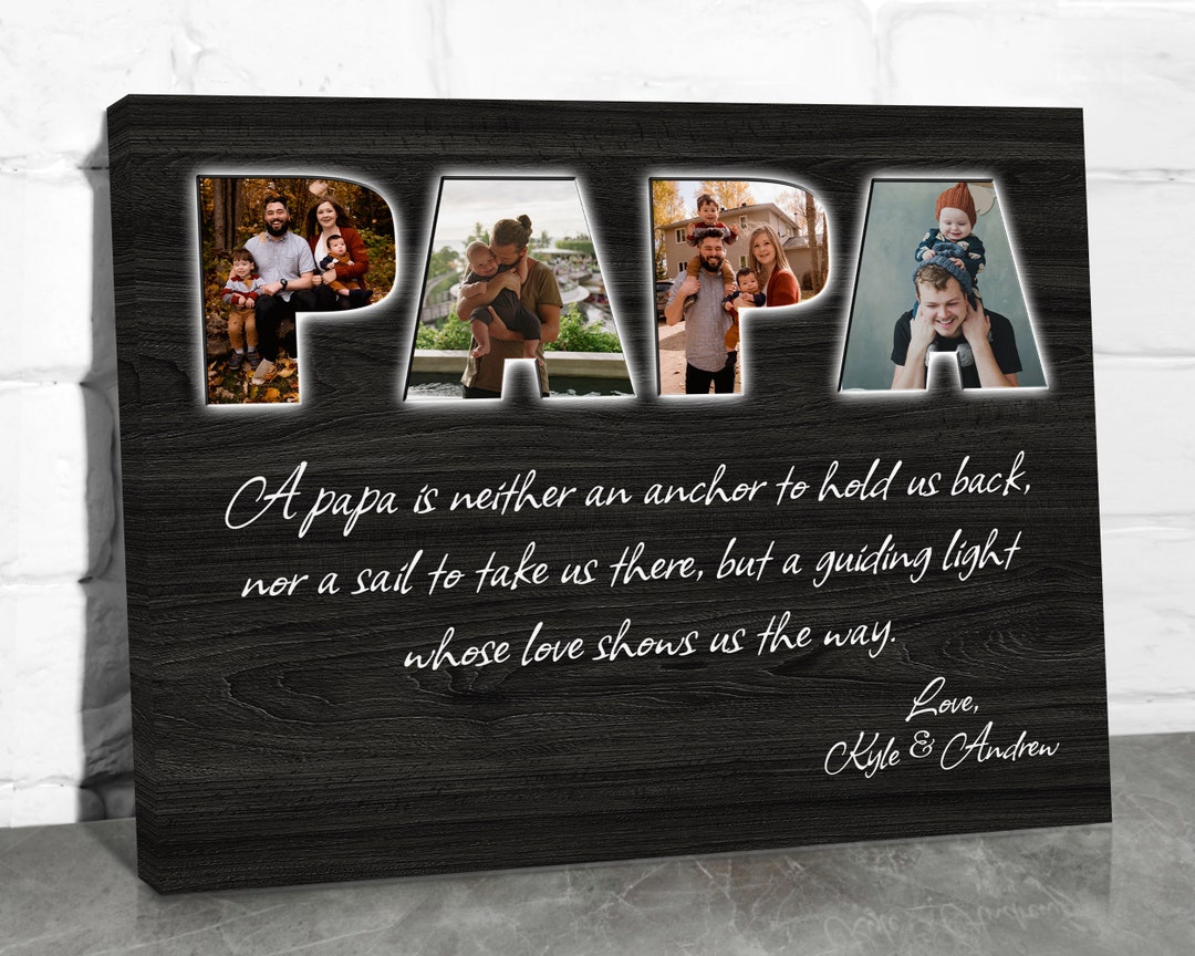 Custom Papa Sign W/ Photos, Personalized Gifts for Grandfather, Father ...