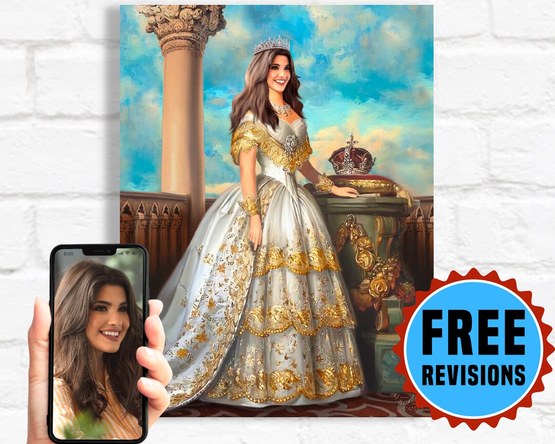 Custom Royal Portrait From Photo Renaissance Painting Victorian Queen ...
