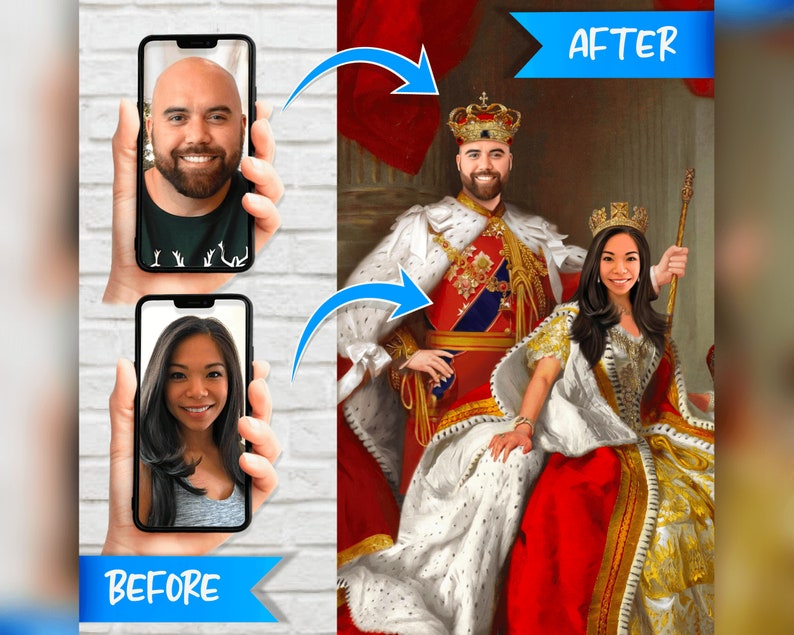 Royal Portrait Custom Couples Portrait From Photo - Etsy