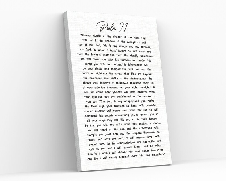Psalm 91 Wall Art Bible Verse Wall Art Psalm 91 Print Bible - Etsy