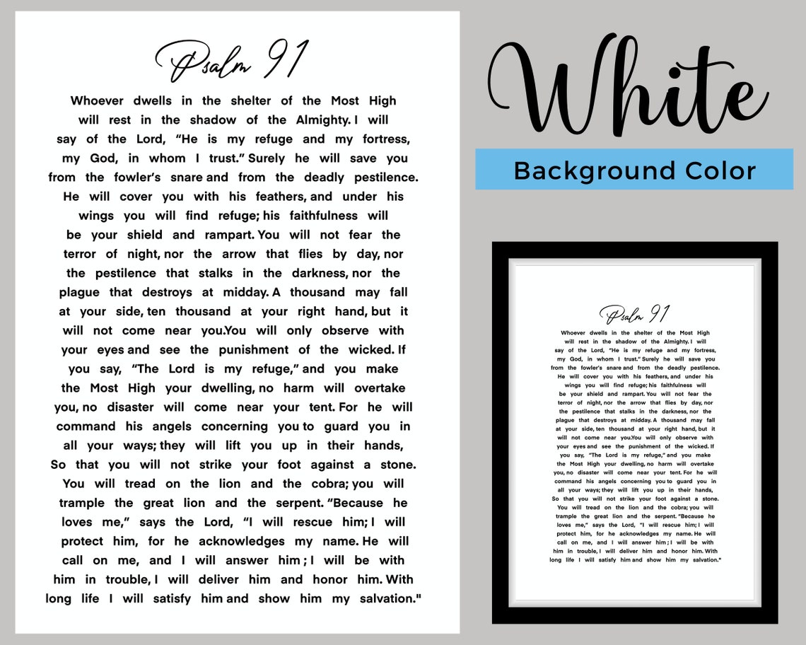 Psalm 91 Wall Art Bible Verse Wall Art Psalm 91 Print Bible - Etsy