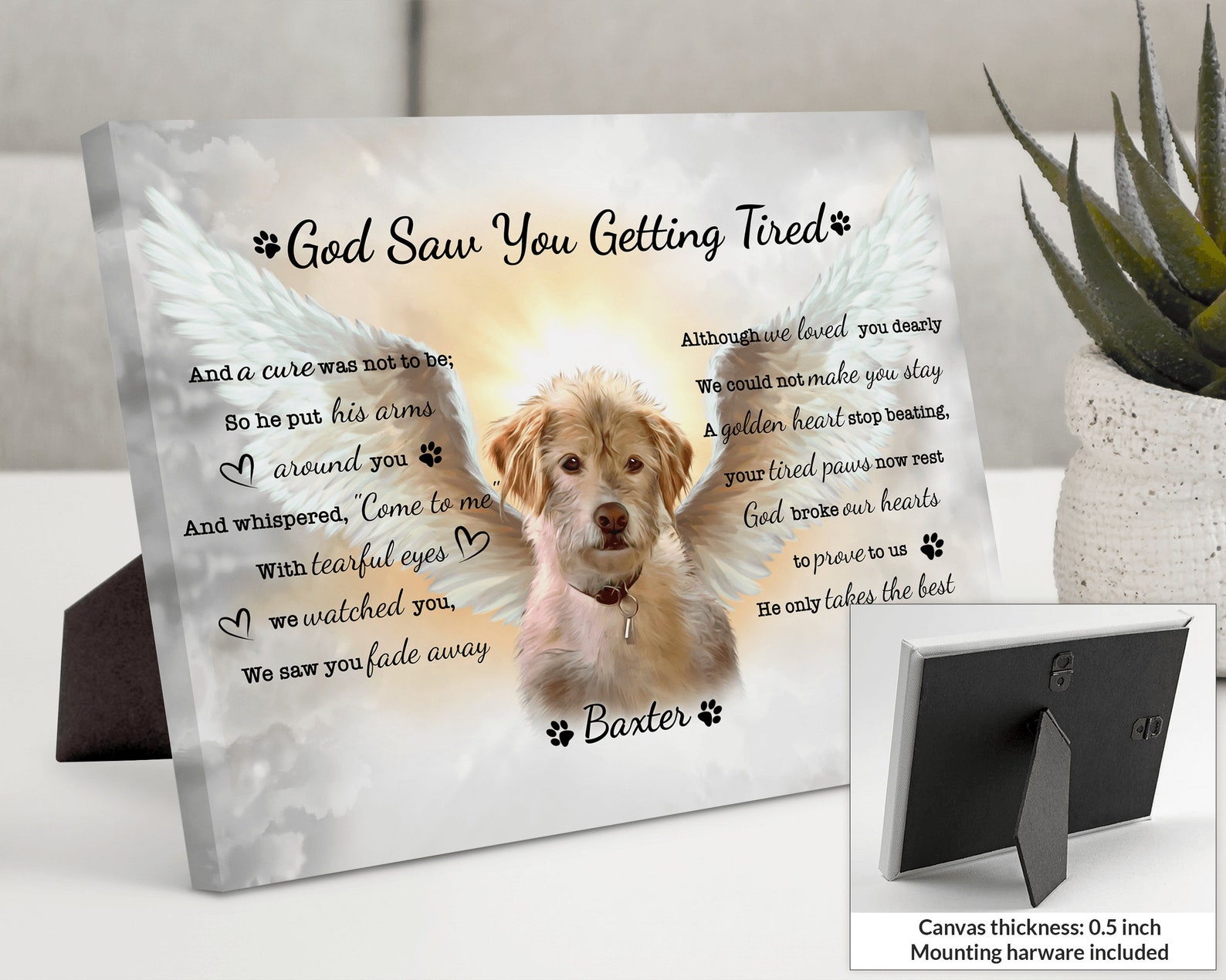 Angel Pet Memorial Portrait Painting & Poem Deceased Pet Loss - Etsy