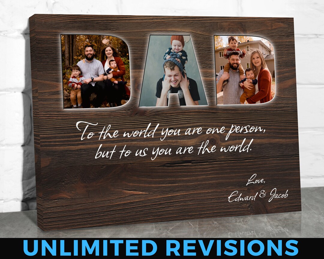 Custom Dad Sign With Photos, Personalized Gifts for Dad From Kids ...