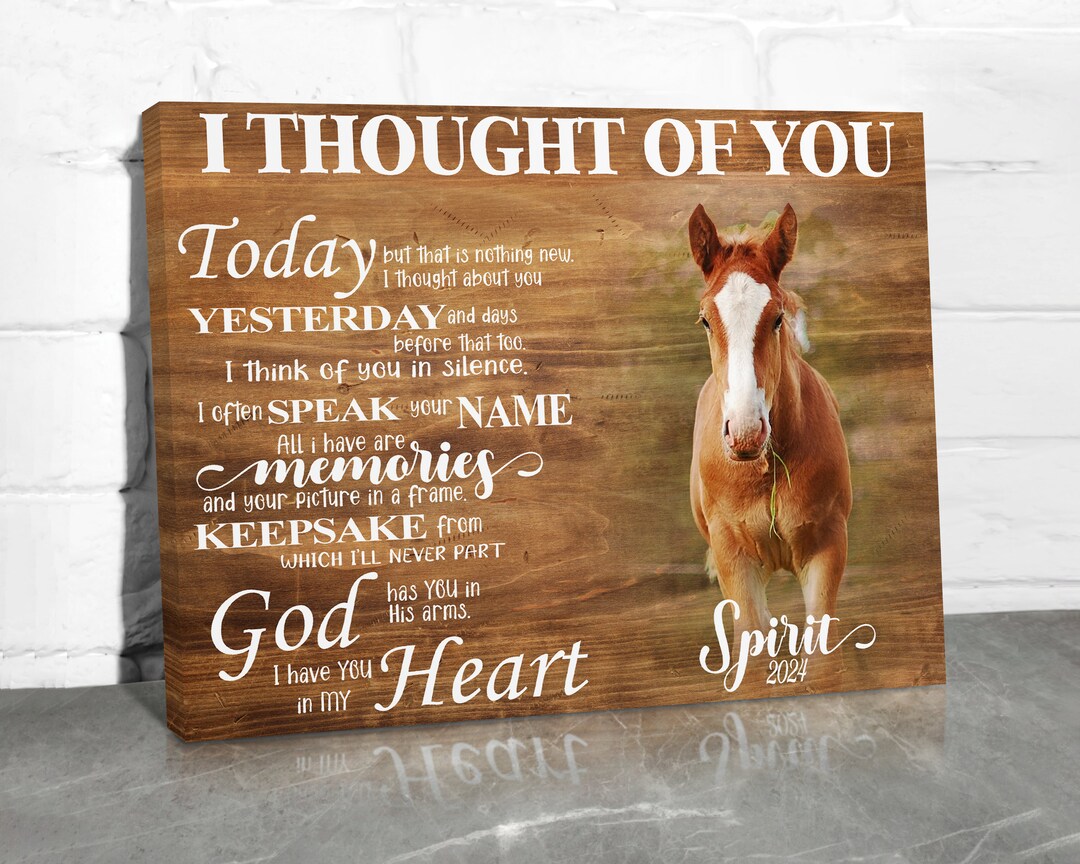 Horse Memorial Gift Personalized Pet Loss Plaque Memorial Photo Frame ...