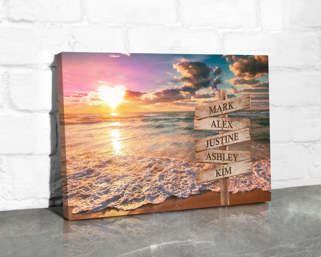 Custom Beach House Sign, Family Sign With Names, Personalized Beach ...