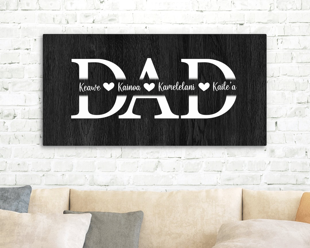 Custom Dad Sign With Children Names, Personalized Gifts for Dad From ...