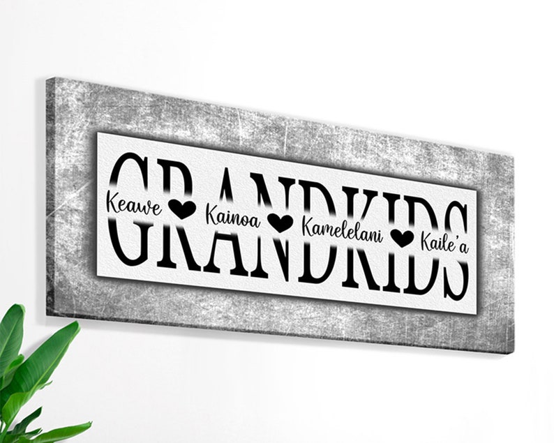 Grandkids Names Sign Custom Name Sign Grandchildren Sign | Etsy