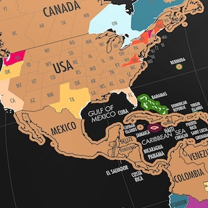 Framed Scratch off World Map Poster, Travel Tracker Map, Traveler Gift ...