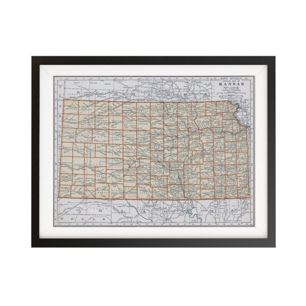 Kansas Map - Etsy