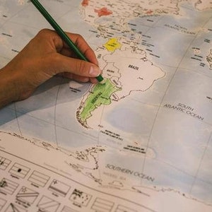 Color Me in World Map Poster, Color in Your Travels, Travel Tracker ...