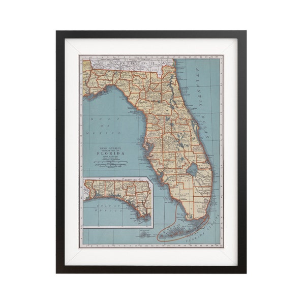 Old Florida Map - Etsy