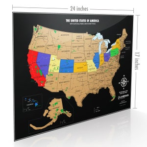 Scratch off Map of the United States, USA Travel Poster Print, Wall Map ...