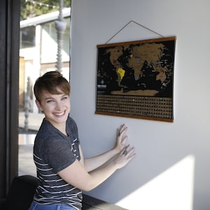 Framed Scratch off World Map Poster, Travel Tracker Map, Traveler Gift ...