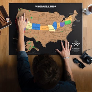 Scratch off Map of the United States, USA Travel Poster Print, Wall Map ...