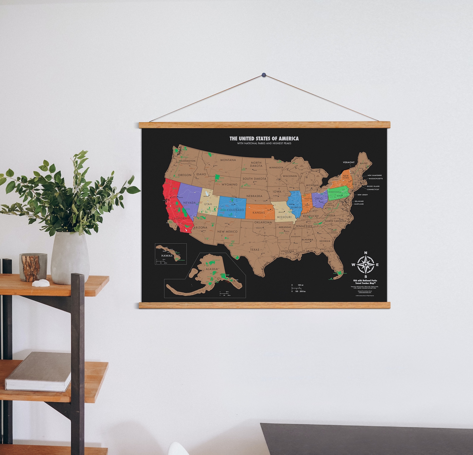 Scratch off Map Frame Black USA Travel Map Poster Map of - Etsy
