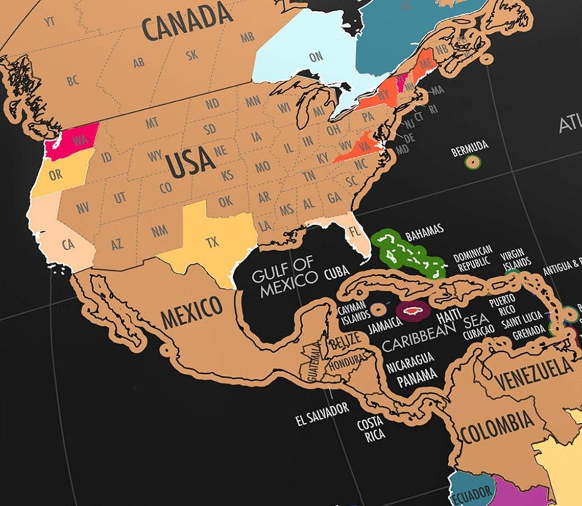 Scratch off World Map With Flags - World Map - Scratch off Travel ...