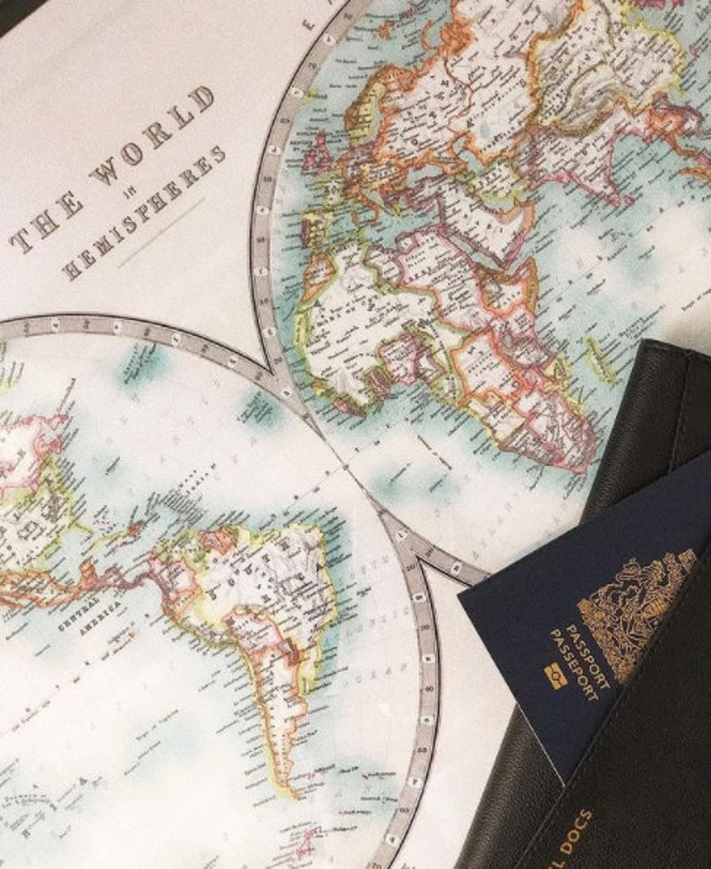 World in Hemispheres - Western Hemisphere - Eastern Hemisphere - Map ...