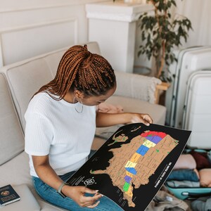 Scratch off Map Frame Black USA Travel Map Poster Map of the United ...