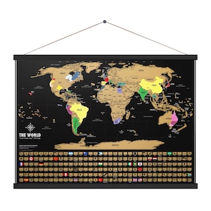 Framed Scratch off World Map Poster, Travel Tracker Map, Traveler Gift ...