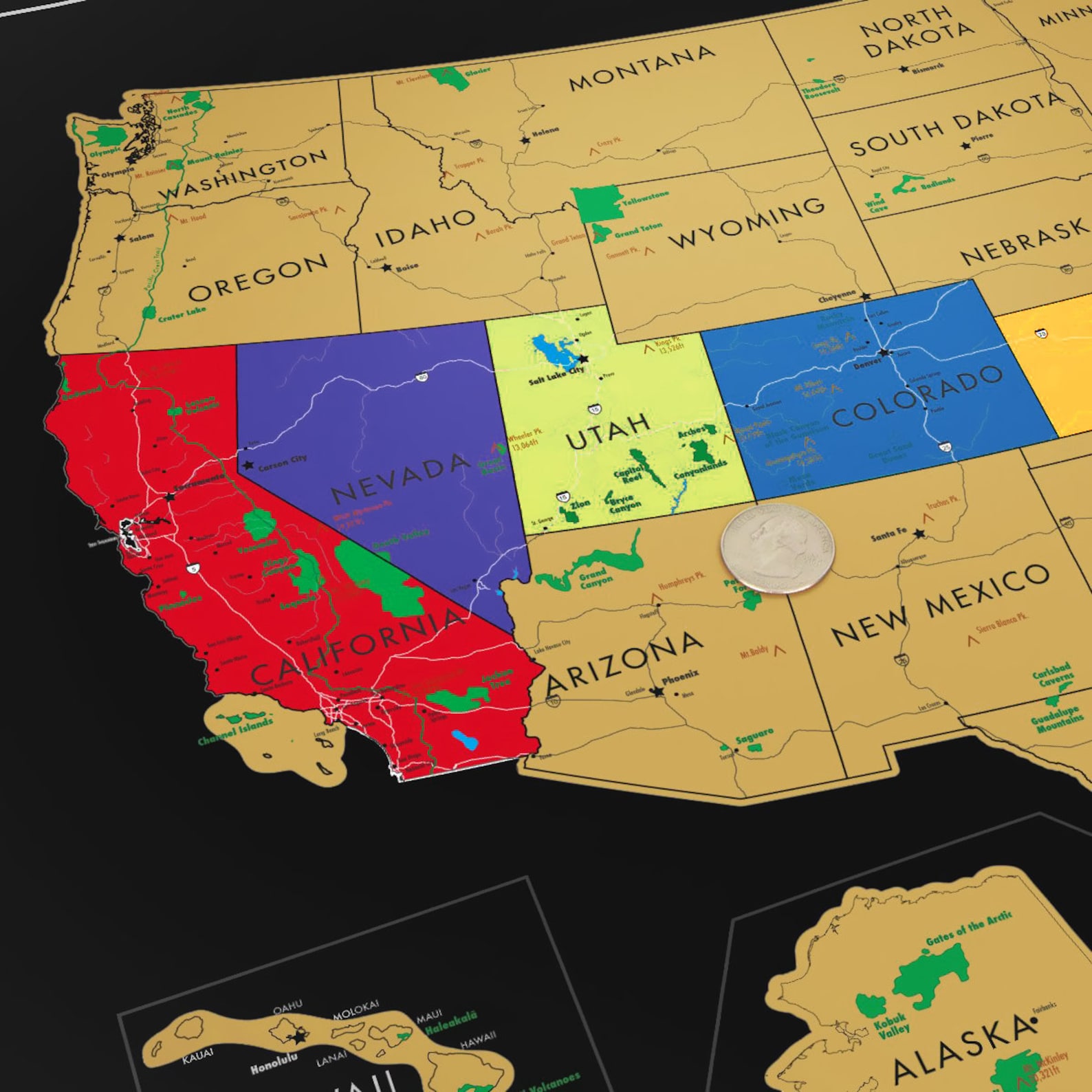 Scratch off Map Frame Black USA Travel Map Poster Map of - Etsy