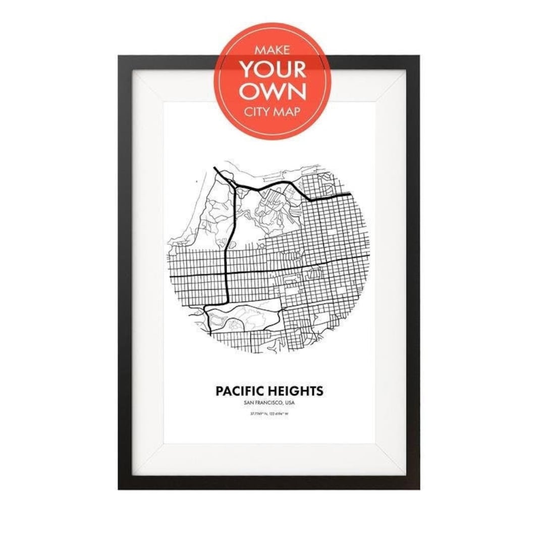 Custom City Map Poster Personalized Print Street Names Cities Any Town Wall Art Home T 