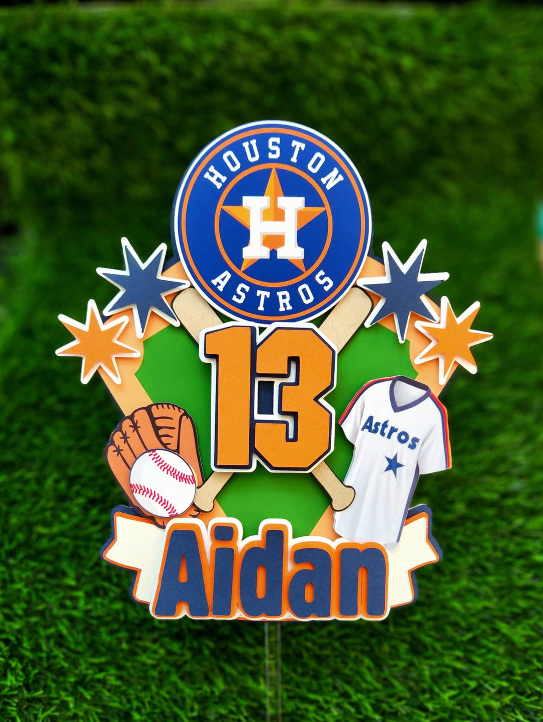 Baseball Cake Topper Astros - Etsy