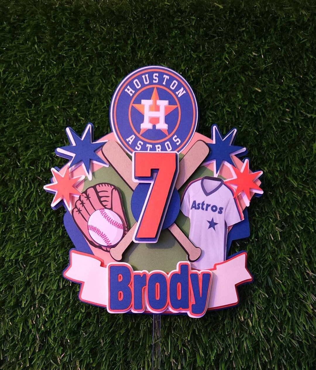 Baseball Cake Topper Astros - Etsy