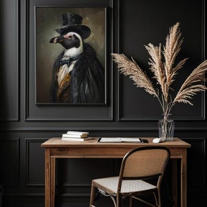 Penguin Victorian Vampire Portrait | Digital Download | Unique Wall Art ...