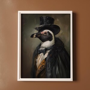 Penguin Victorian Vampire Portrait | Digital Download | Unique Wall Art ...