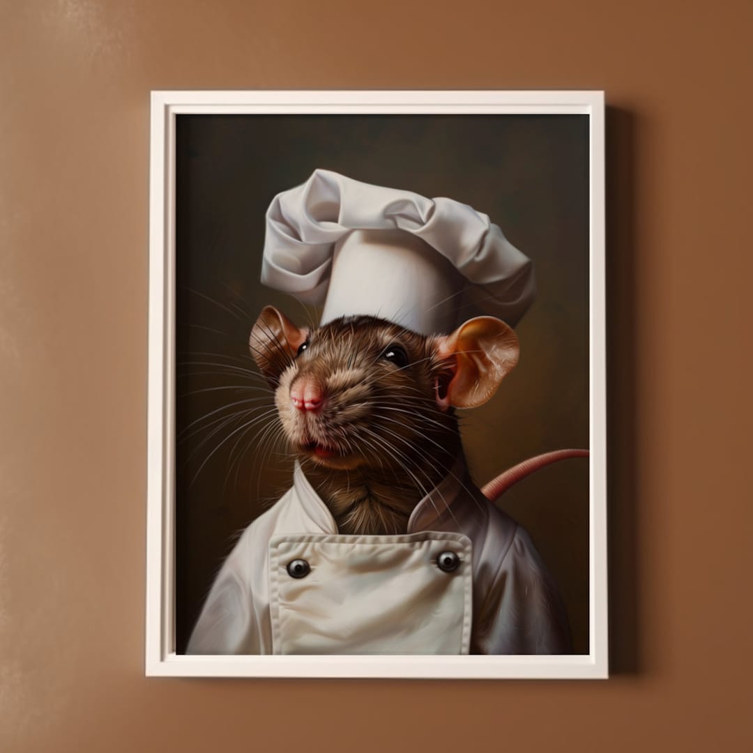 Chef Rat Painting Digital Download - Whimsical Rodent Artwork - Etsy UK