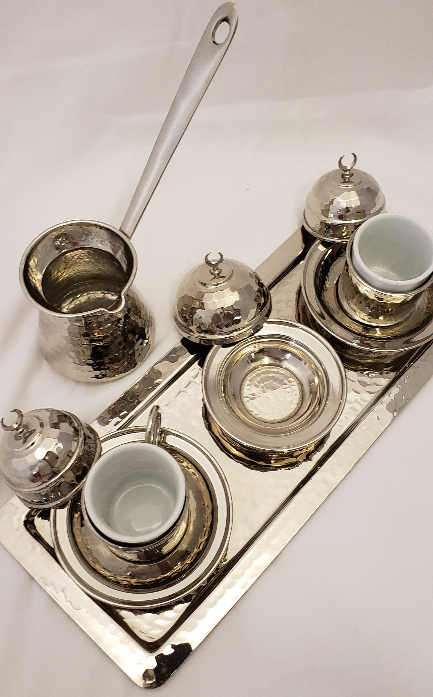 Handmade Copper Turkish Coffee Set | Nickel Coated Coffee Set | Turkish ...