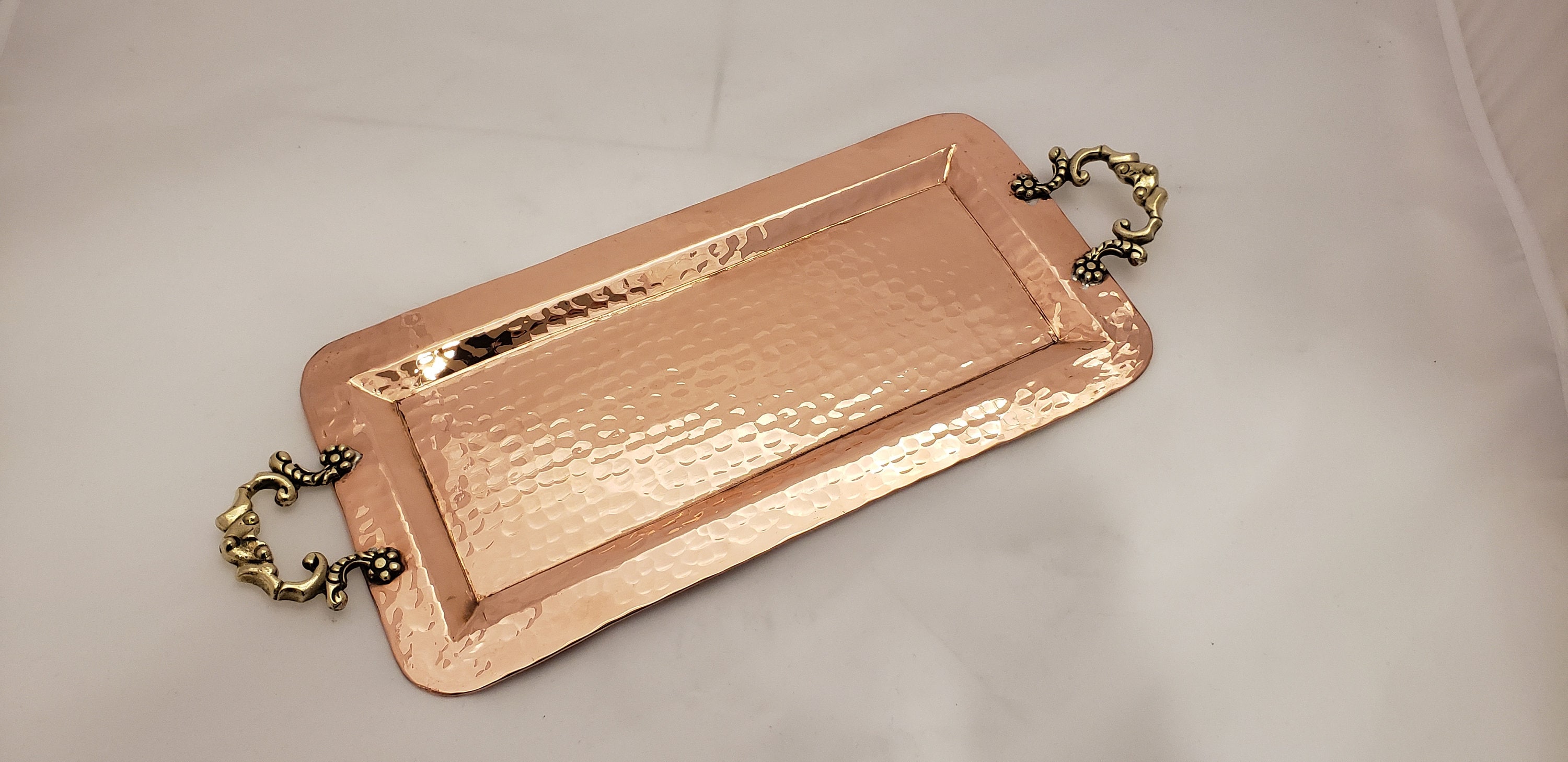 Copper Tray | Serving Tray | Coffee Table Tray | Rectangular Tray ...
