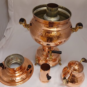 New Model, Handmade Copper Turkish Samovar, Dovme Bakir Semaver ...